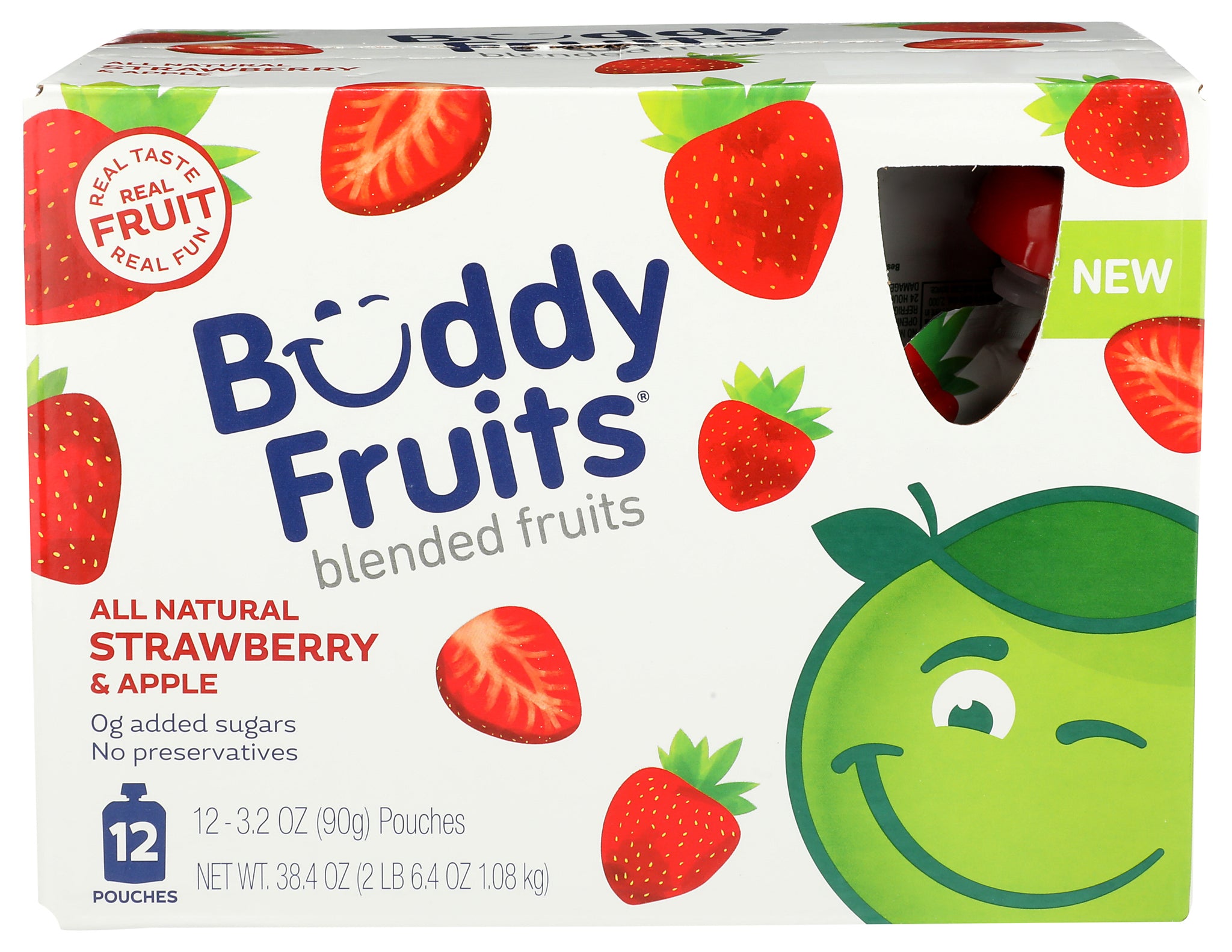 Buddy Fruits: Strawberry & Apple - 12 count fruit pouches